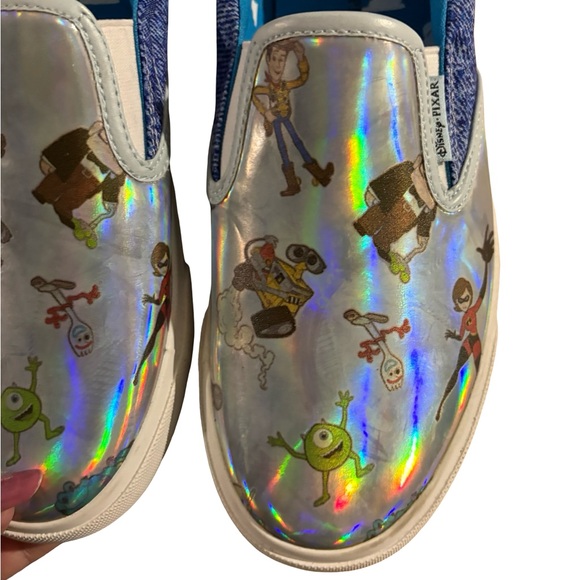 Pixar | Shoes | Disney Pixar Holographic Slipon Sneakers Multicolor ...